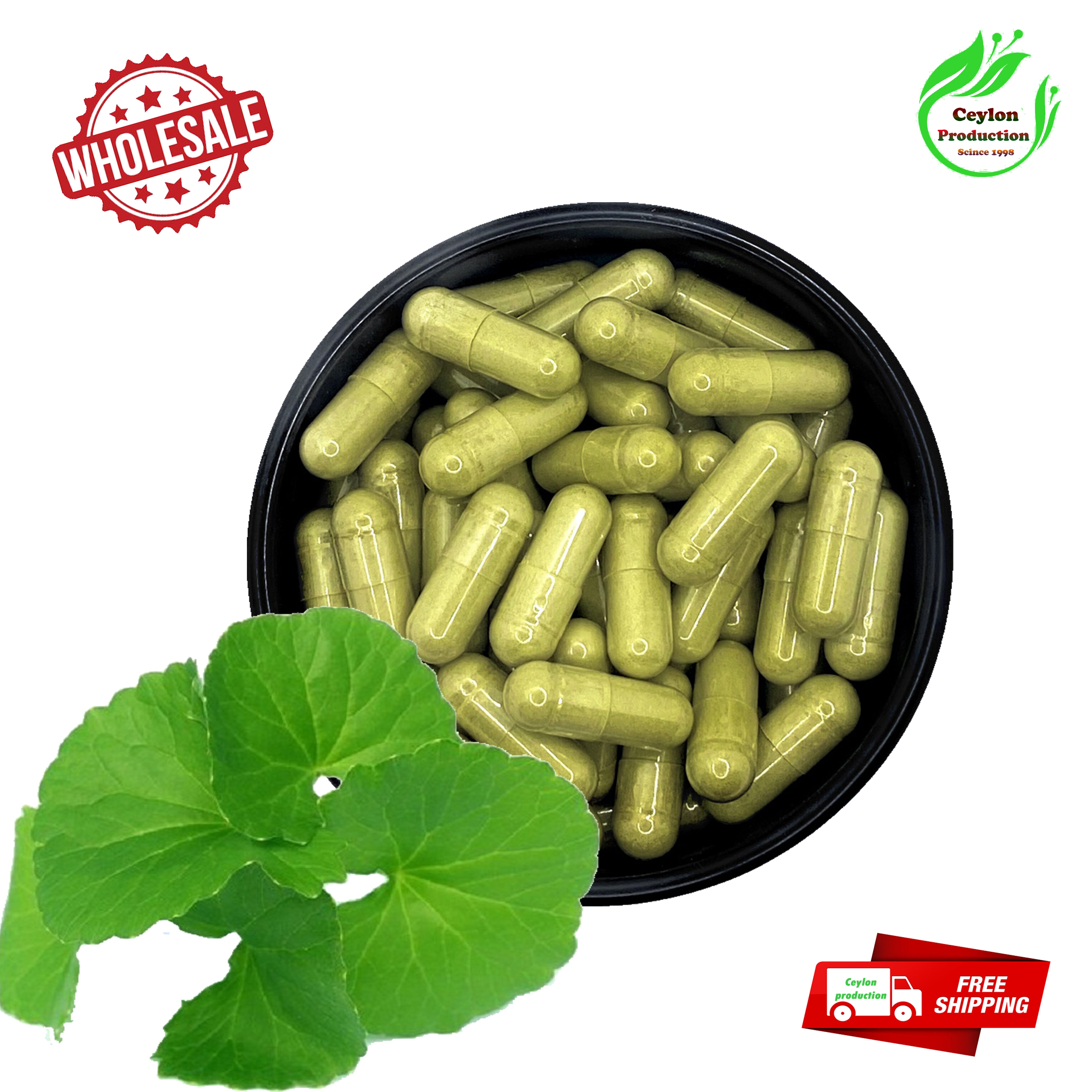 Centrella Asiatica Leaves(gotukola)Capsules(600mg)oragnic natural ceyl ...